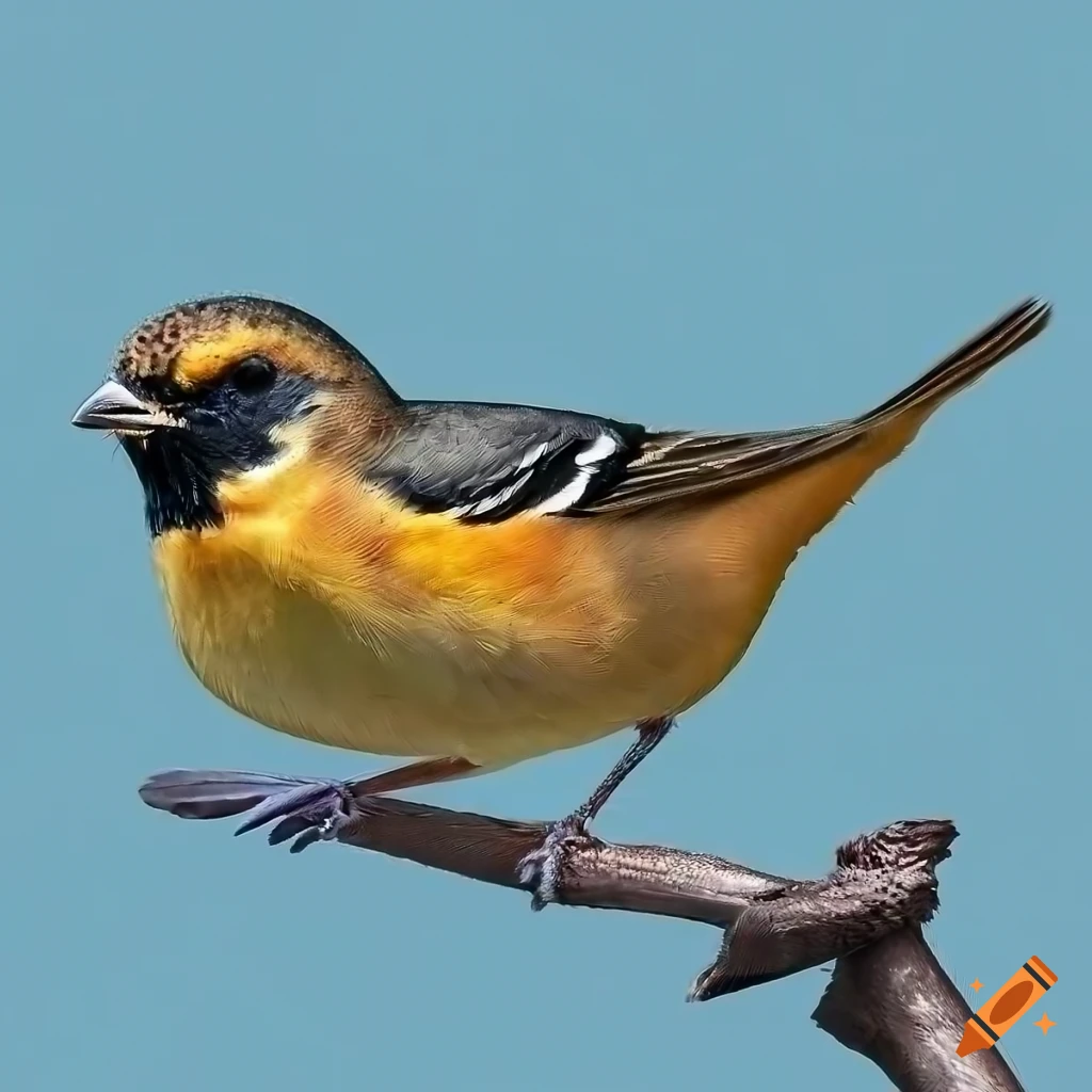 Close-up realistic side view of a bird on a white background on Craiyon