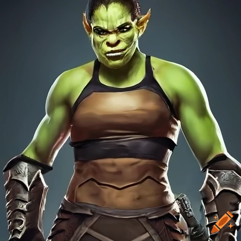 Fierce orc warrior in plate armor - amanda nunes on Craiyon