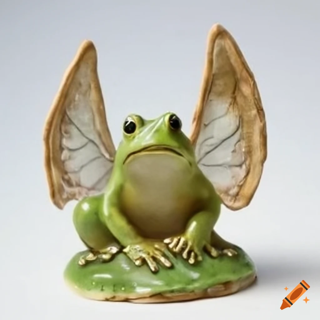 Frog with wings in a beatrix potter style on Craiyon