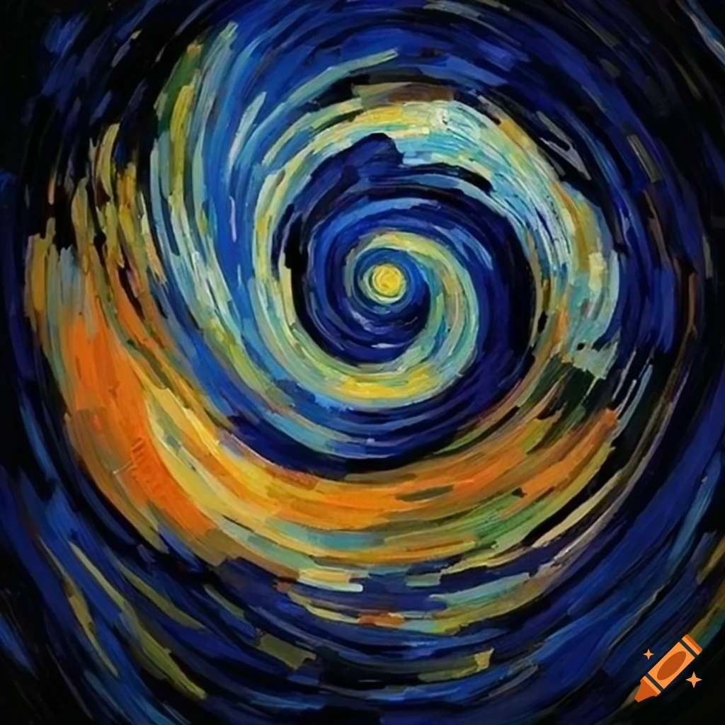 Artistic swirl circle inspired by van gogh's starry night on Craiyon