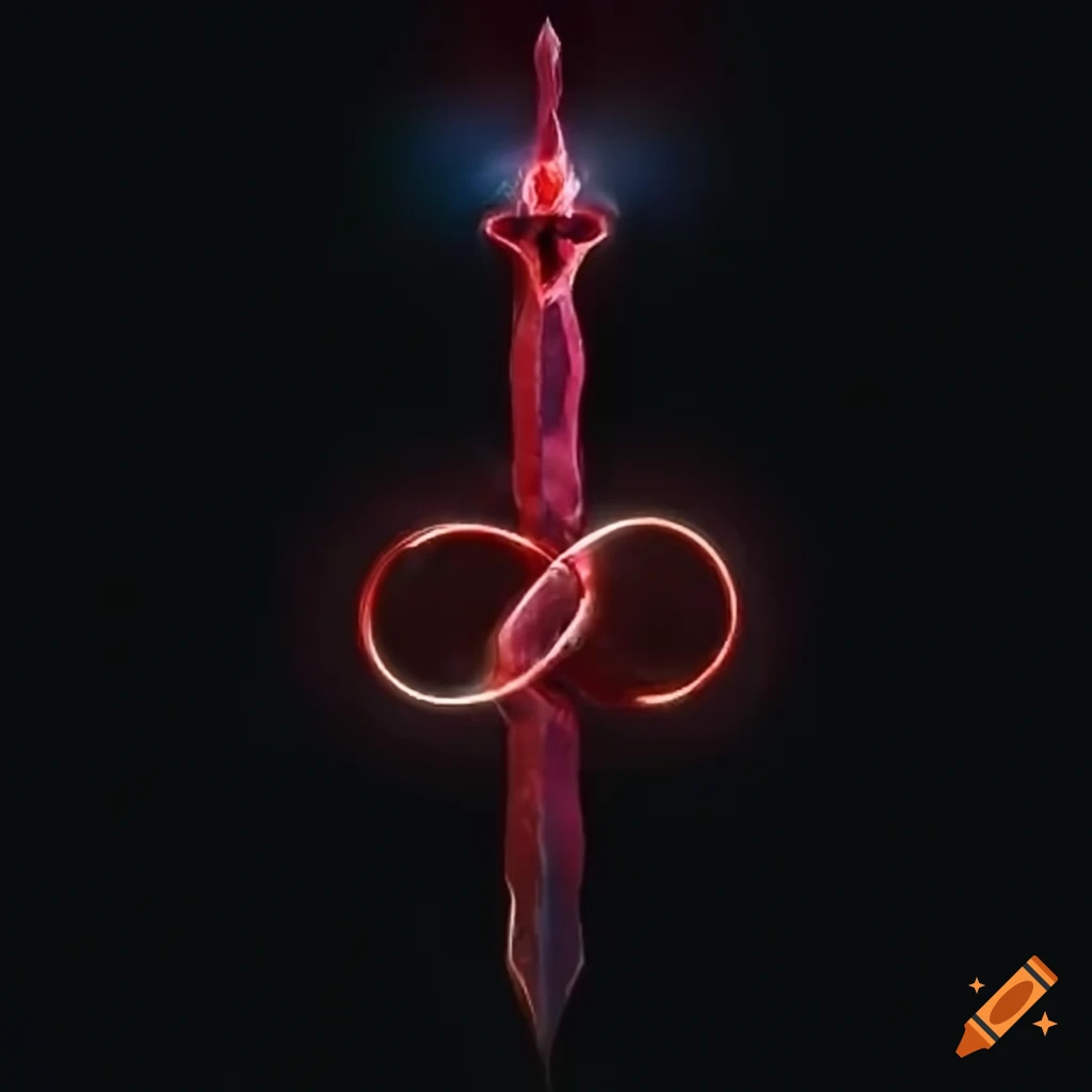 Sword piercing through infinity symbol on Craiyon