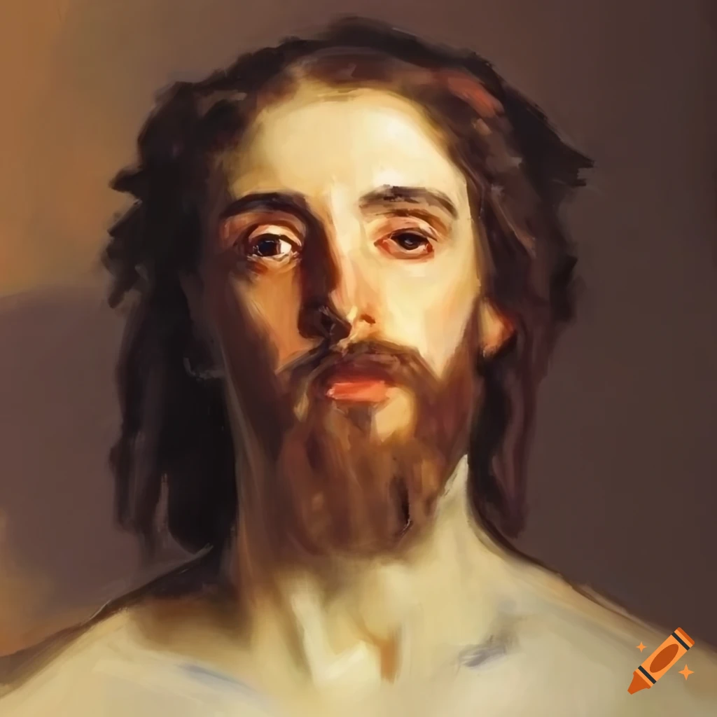 Portrait of jesus christ in the style of john singer sargent on Craiyon