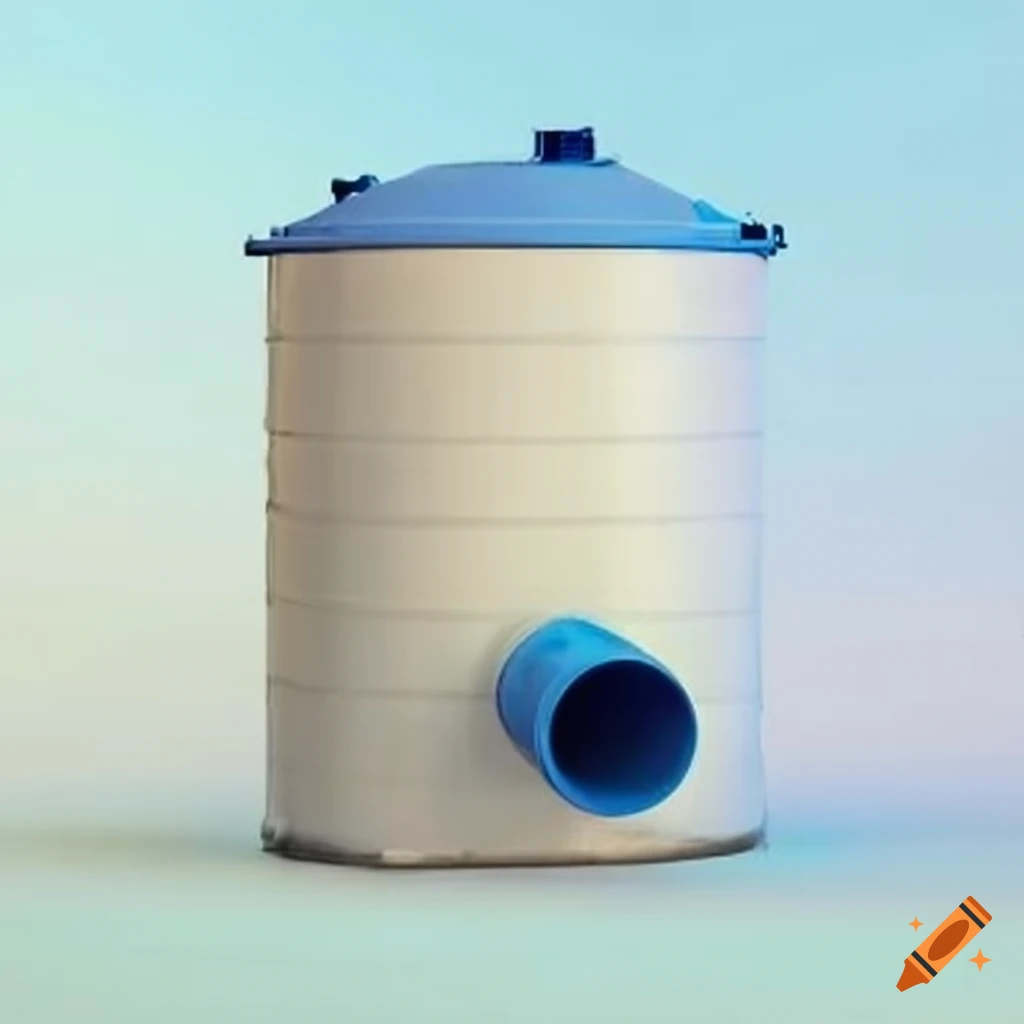 Water tank with flow pipe on Craiyon