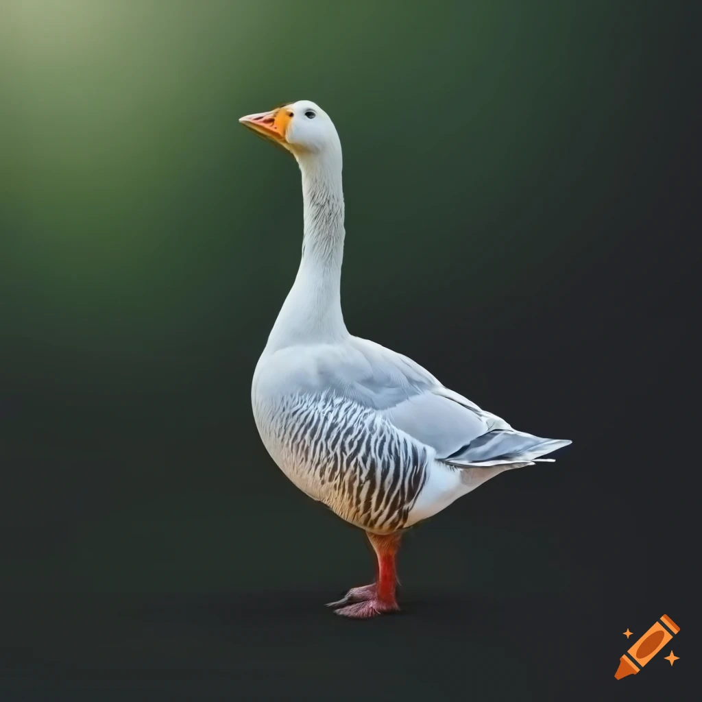 Realistic side view of a goose on a white background on Craiyon