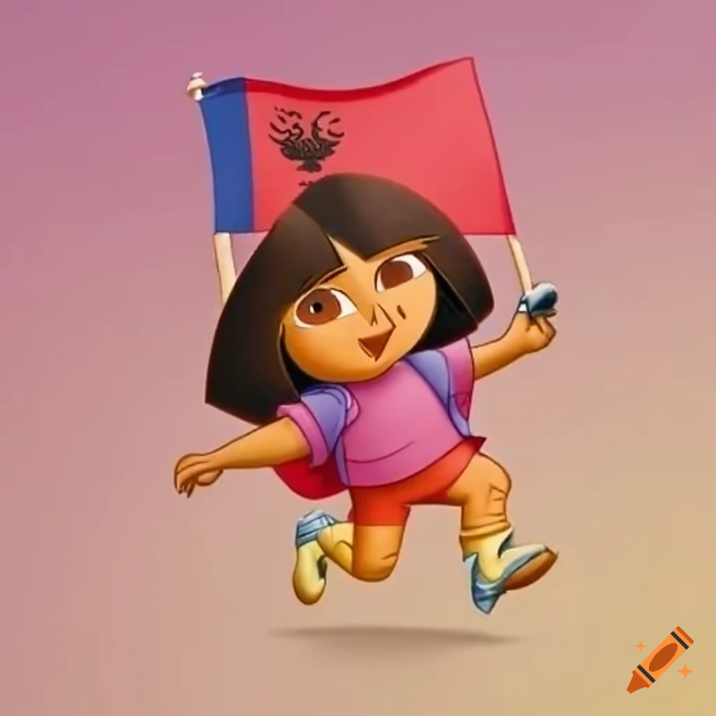 Dora the explorer with albanian flag on Craiyon