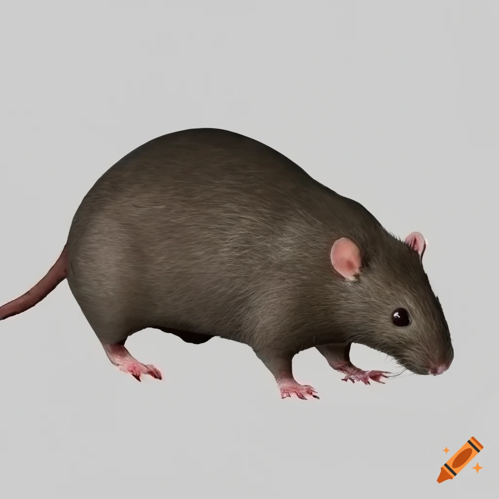 Realistic rat on white background on Craiyon