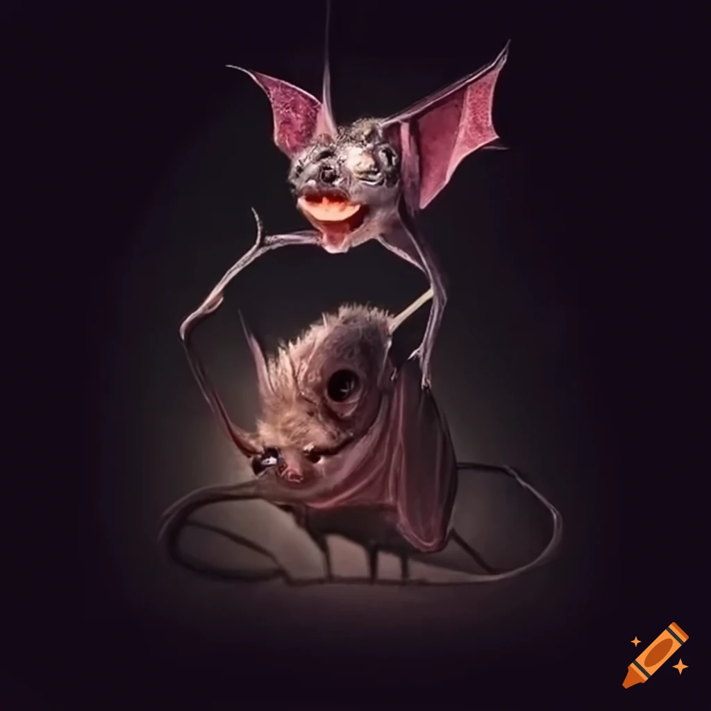 Bat carrying a rat in tim burton style on Craiyon