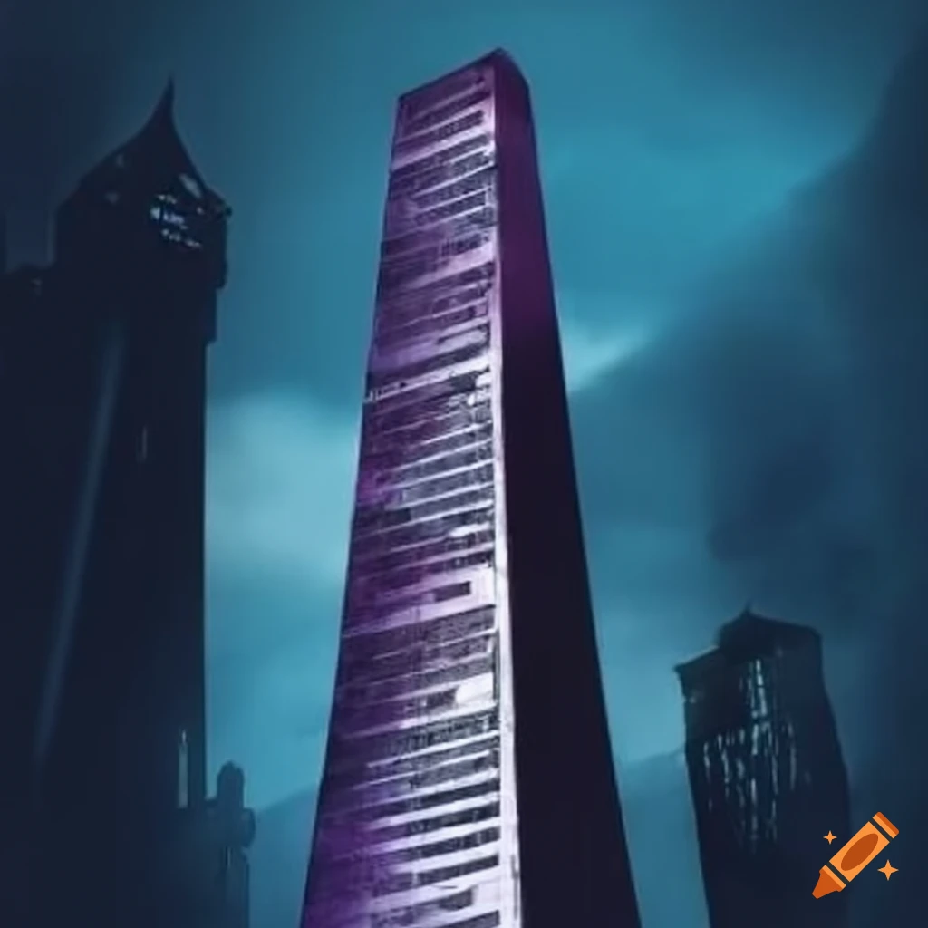 Tall sinister tower with the word "leidos" at the top on Craiyon