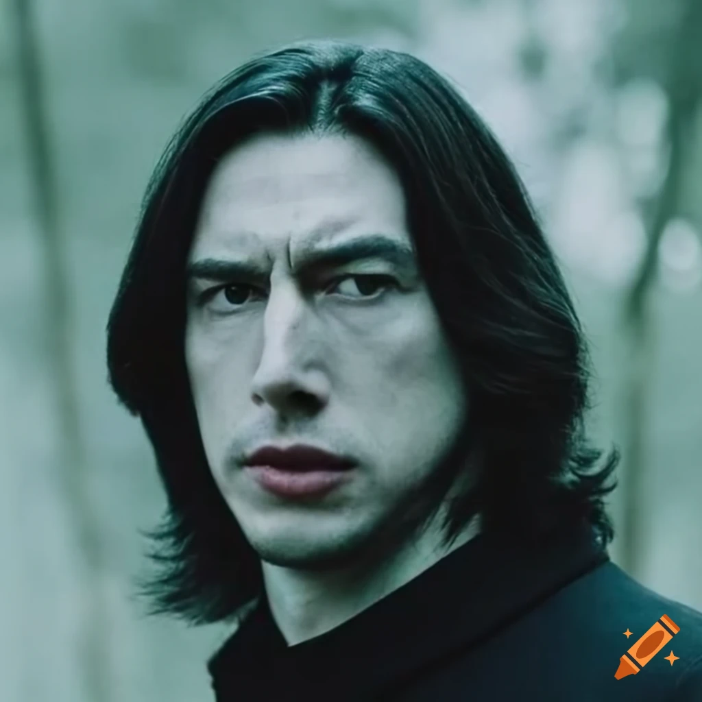 Adam Driver as Severus Snape in a nature setting on Craiyon