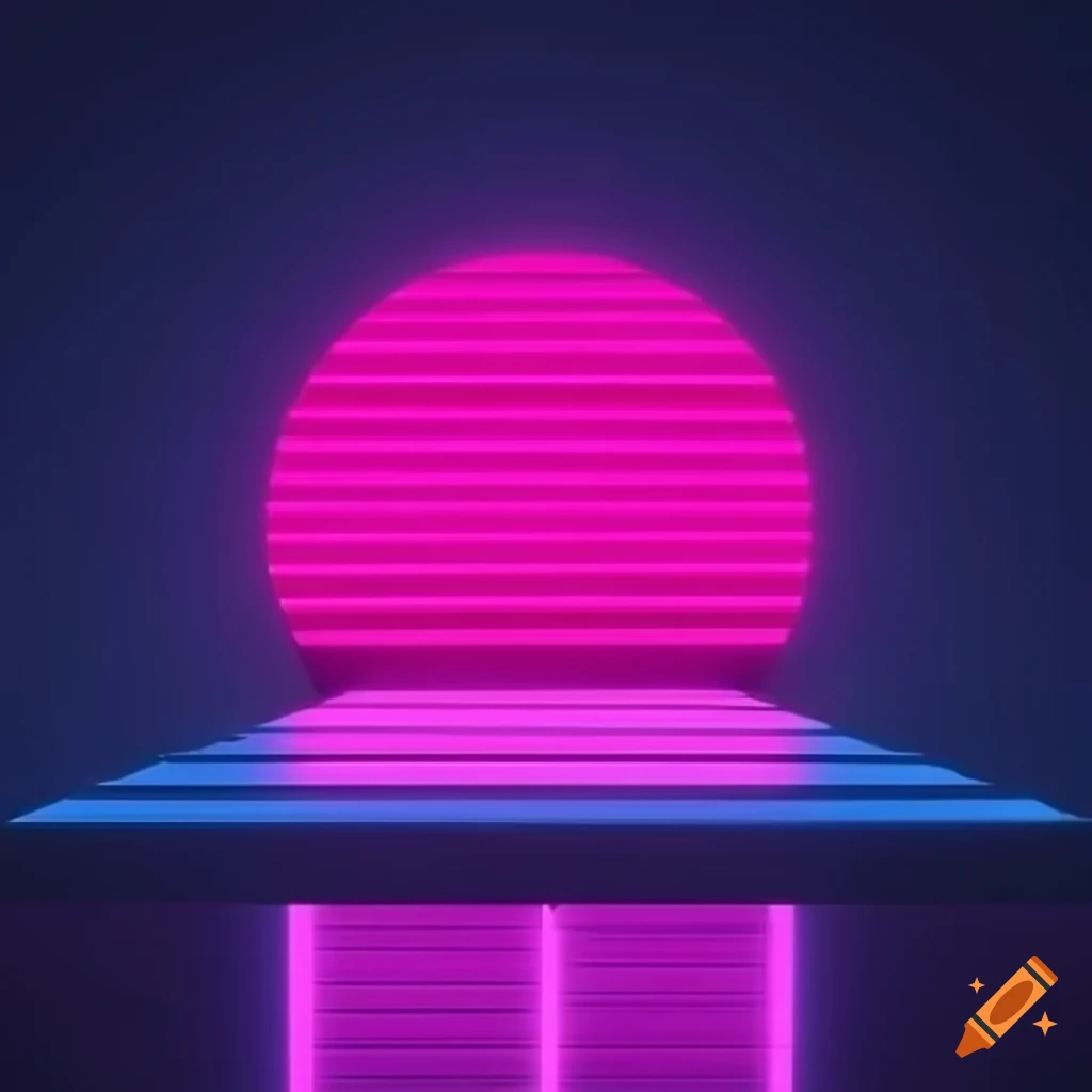 Pink neon synthwave perspective on Craiyon