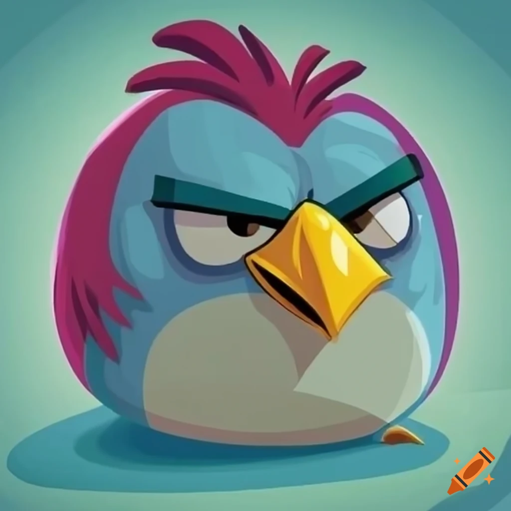 Colorful 2d bird character in a cartoon style on Craiyon