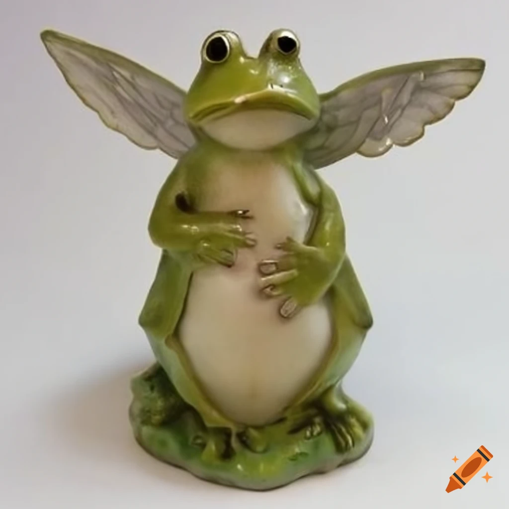 Frog with wings in a beatrix potter style on Craiyon
