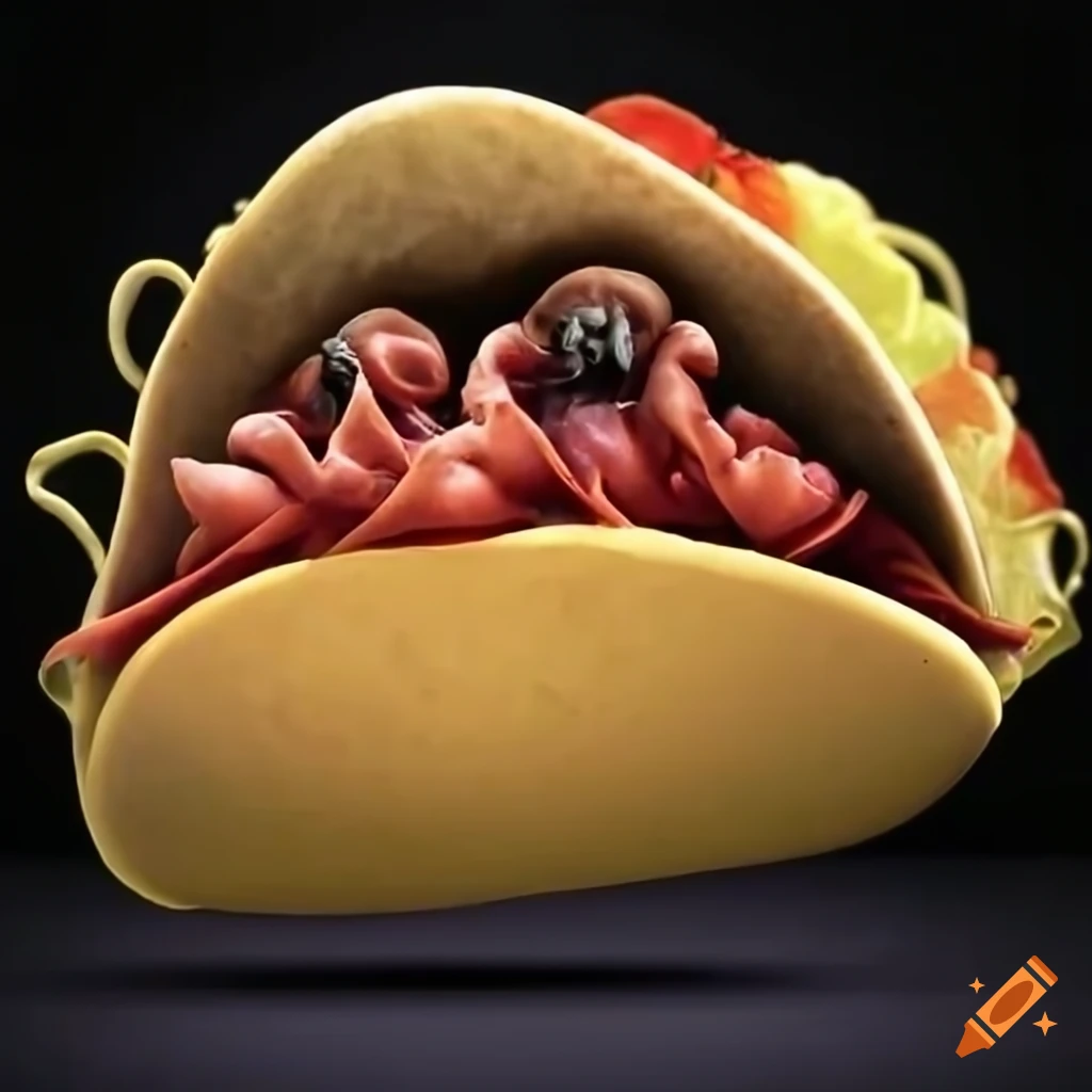 Very scary taco in high definition on Craiyon