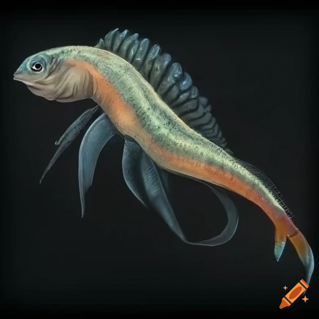 Highly detailed aquatic creature in a river on Craiyon