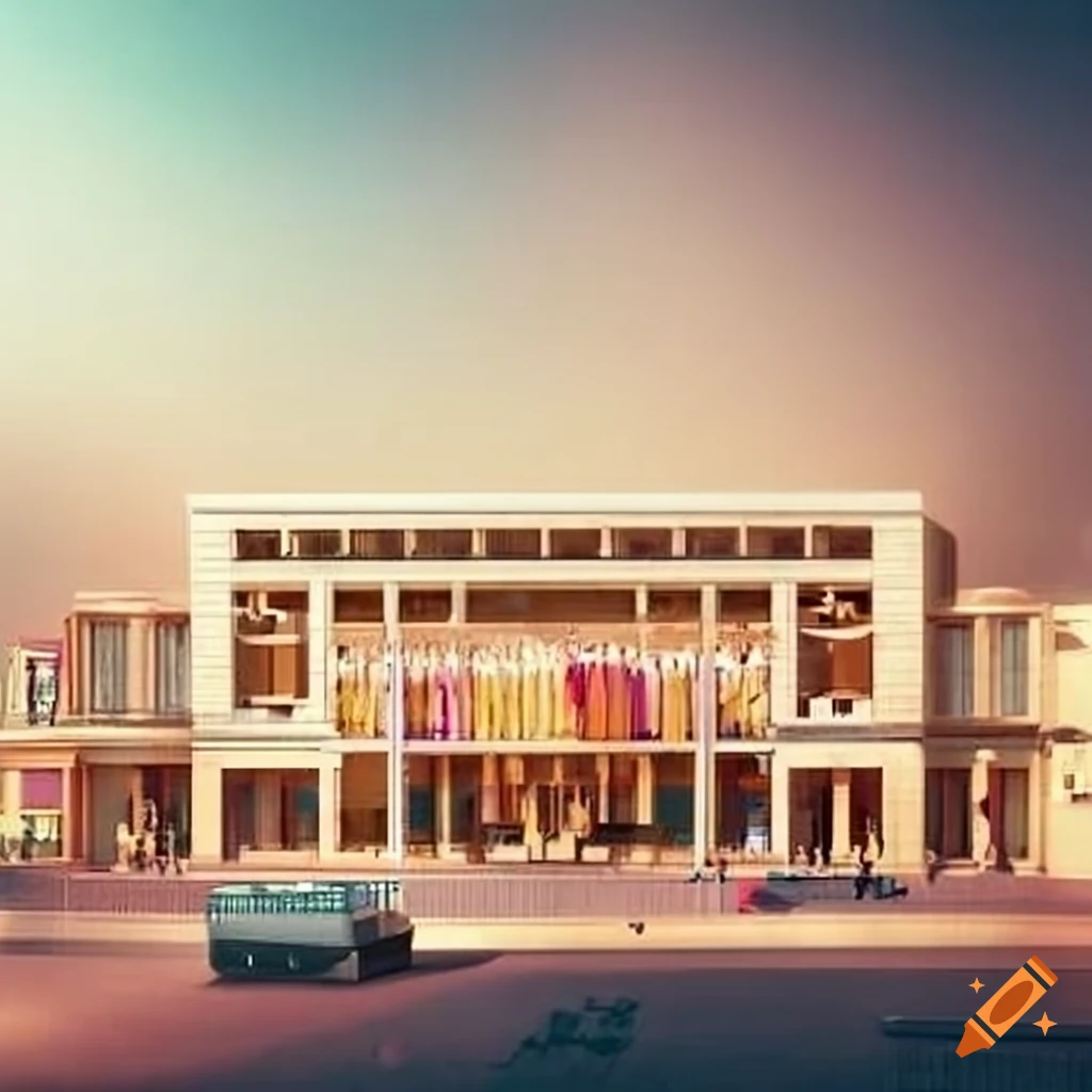 Plan design of a shopping center in hot and dry asian region with ...