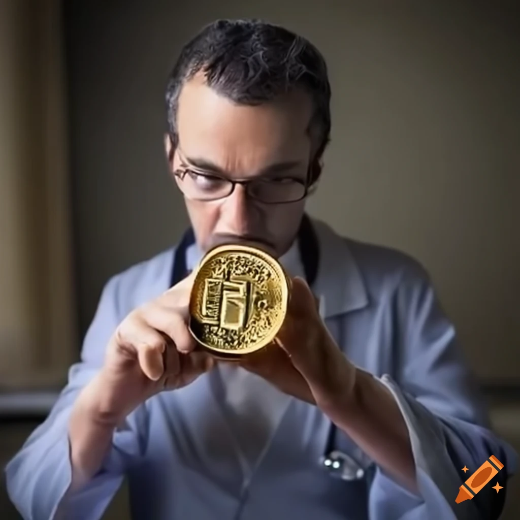 Medical doctor using bitcoin for curing on Craiyon