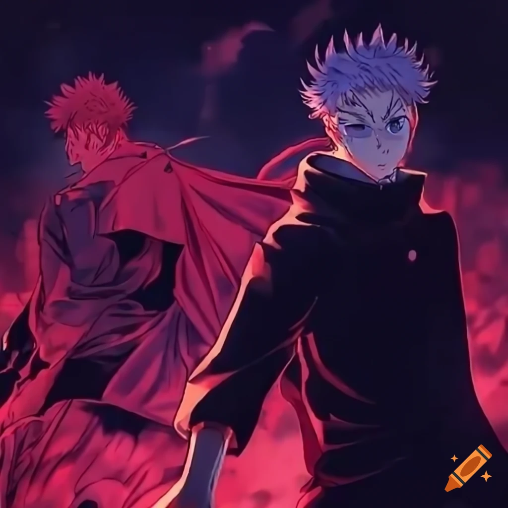 Scene from jujutsu kaisen with mahoraga and megumi on Craiyon