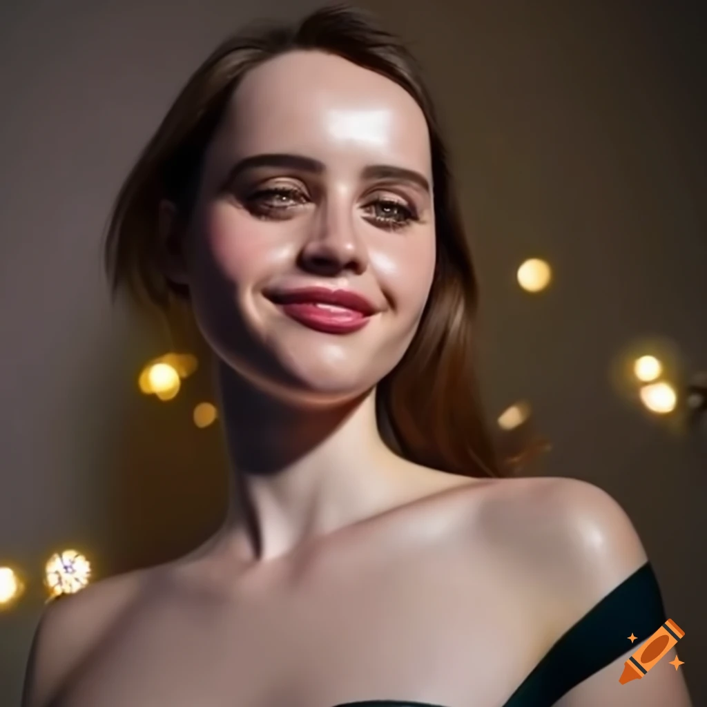 Close-up of stunning young woman with a bright smile on Craiyon