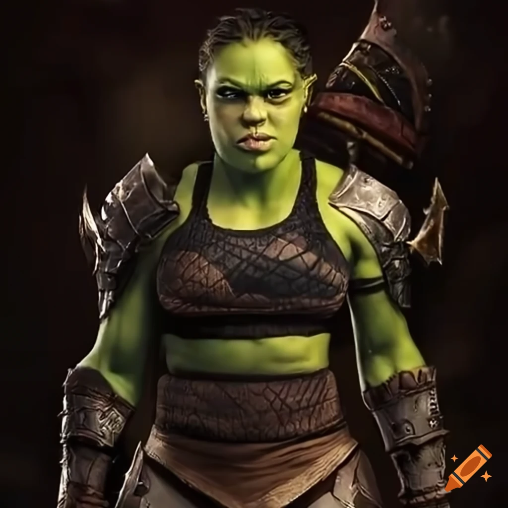 Fierce orc warrior in plate armor - amanda nunes on Craiyon