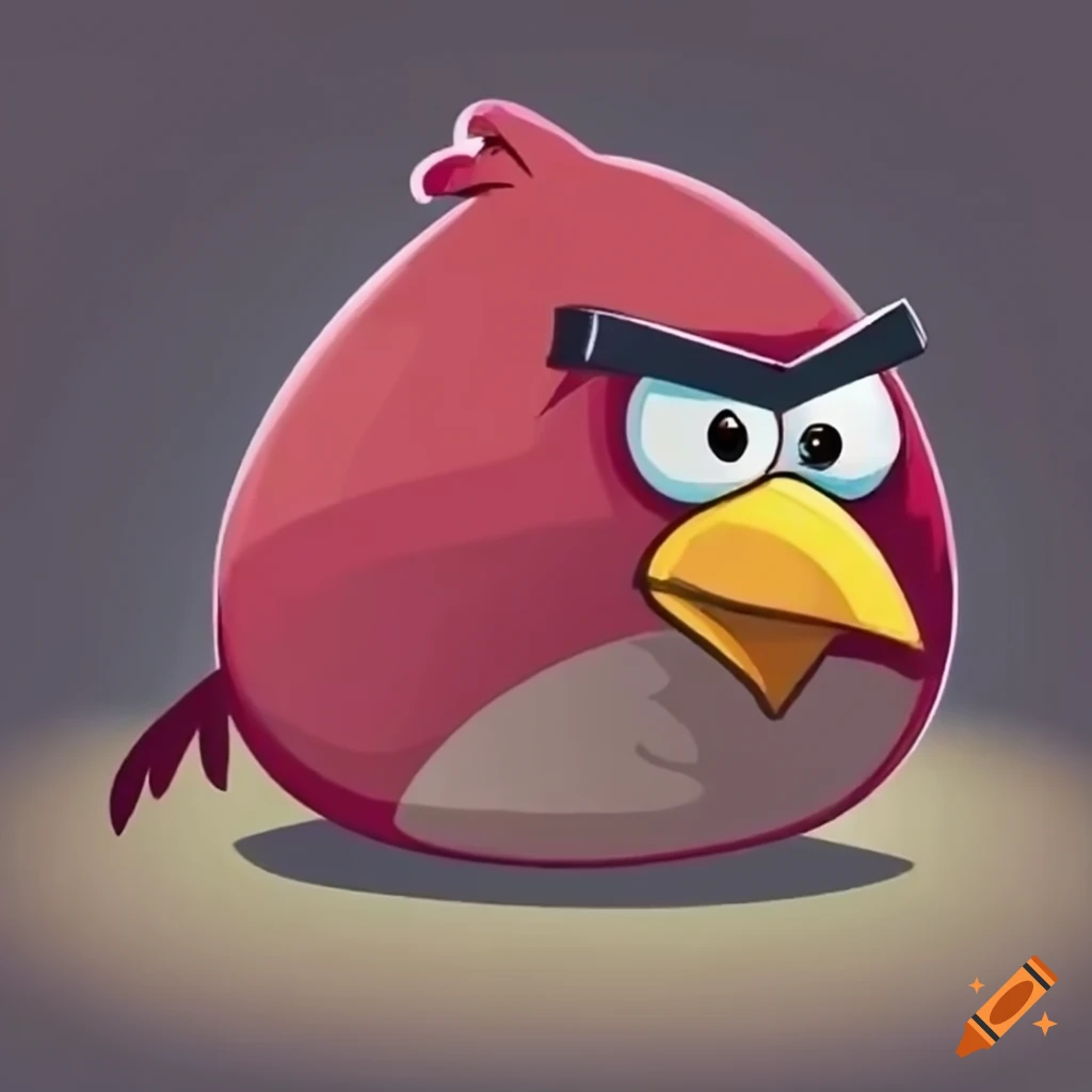 Red bird in the angry birds style on Craiyon