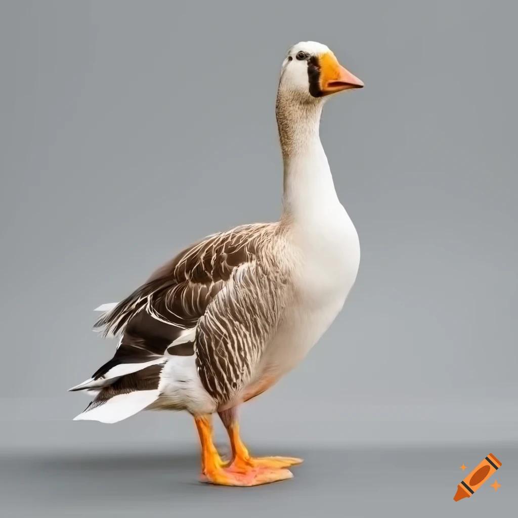 Realistic goose showing whole body from head to tail in side view on ...