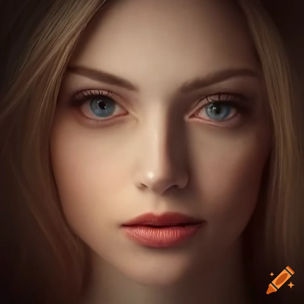 Beautiful woman in a realistic portrayal on Craiyon