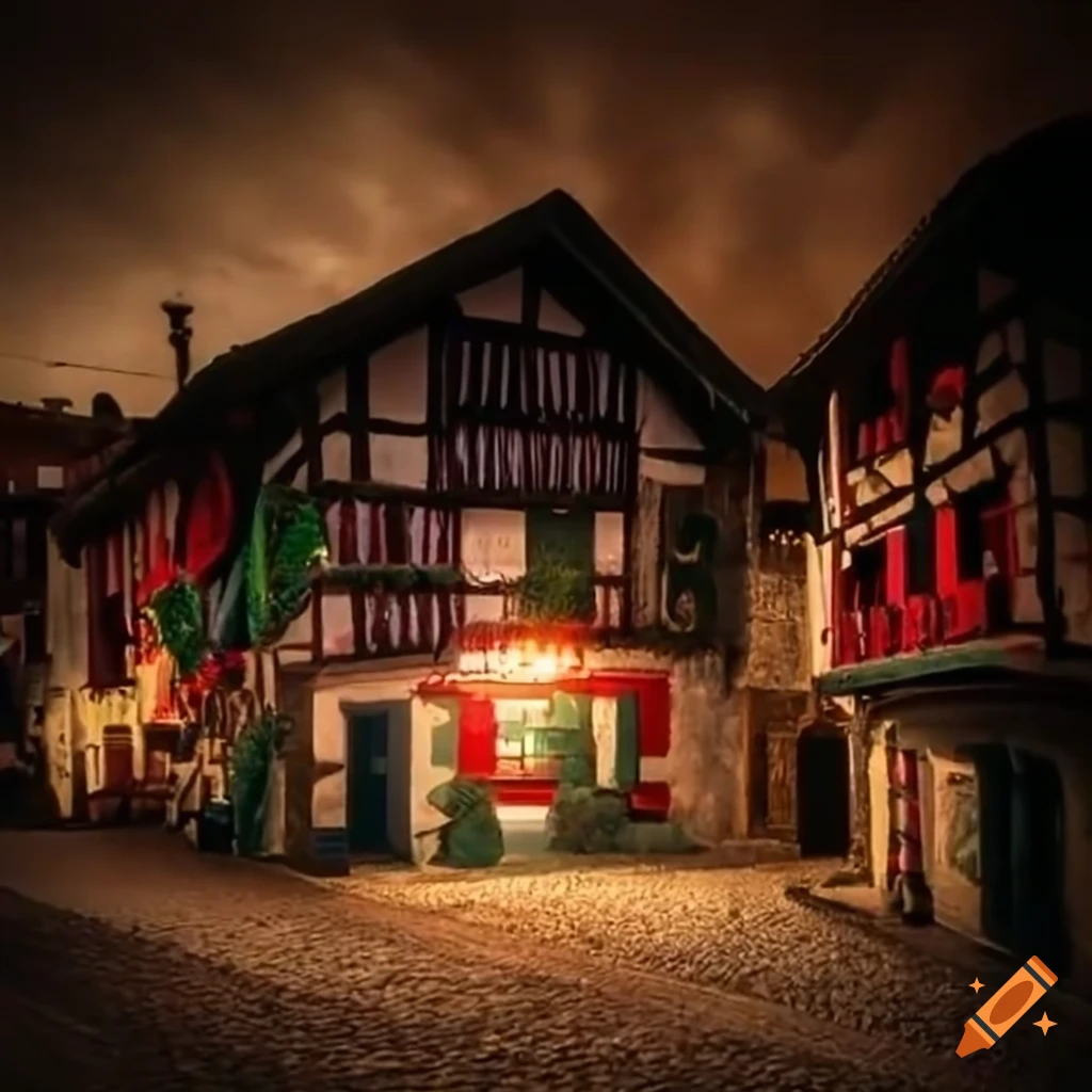 Basque house decorated for christmas on Craiyon