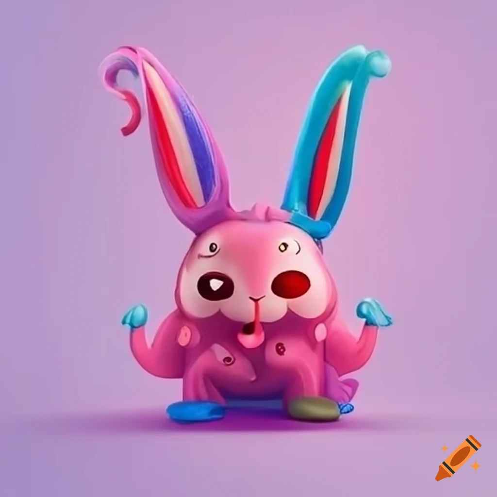 Cartoon sour candy rabbit on Craiyon