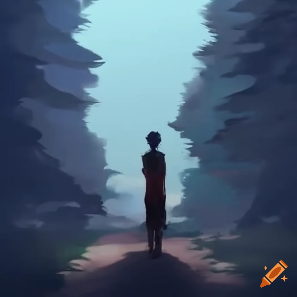 Person gazing into the distance on Craiyon