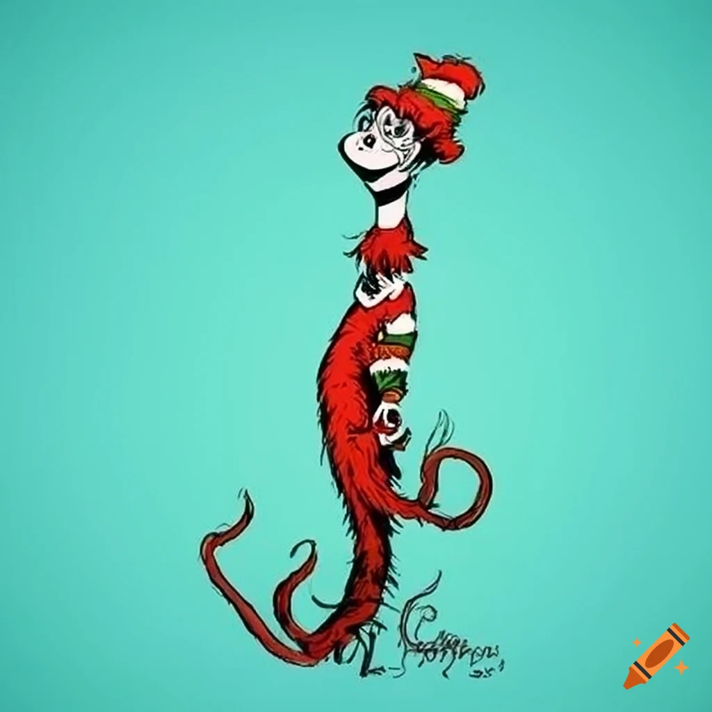 Green dr. seuss character in dr. seuss style on Craiyon