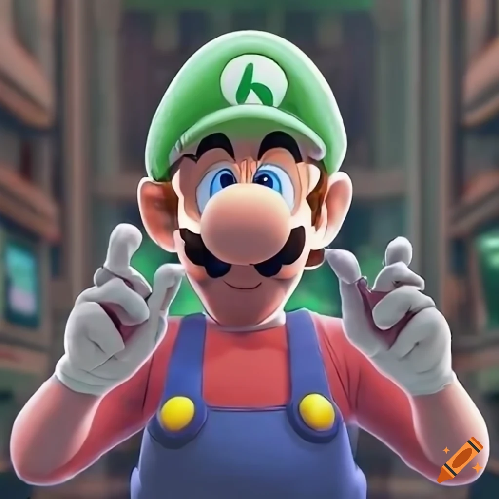 Luigi from Super Mario performing a power-up move in a crossover fan ...