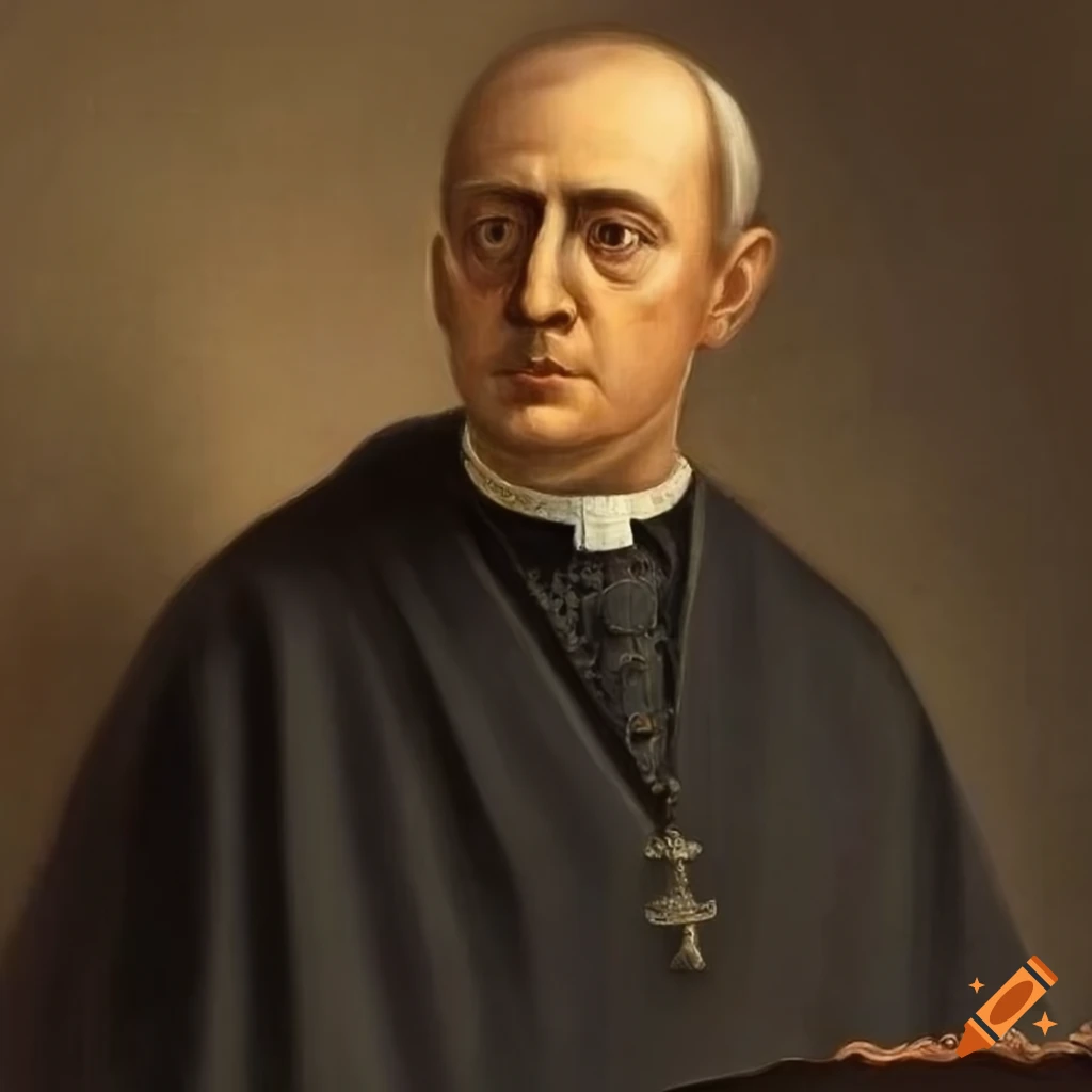 Historical portrait of a 19th century priest on Craiyon