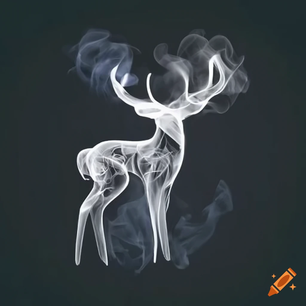 Deer made from single line of smoke logo on Craiyon