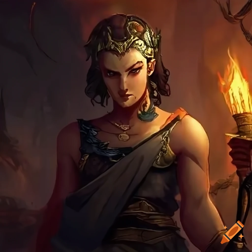 Fate from greek mythology in an rpg game on Craiyon