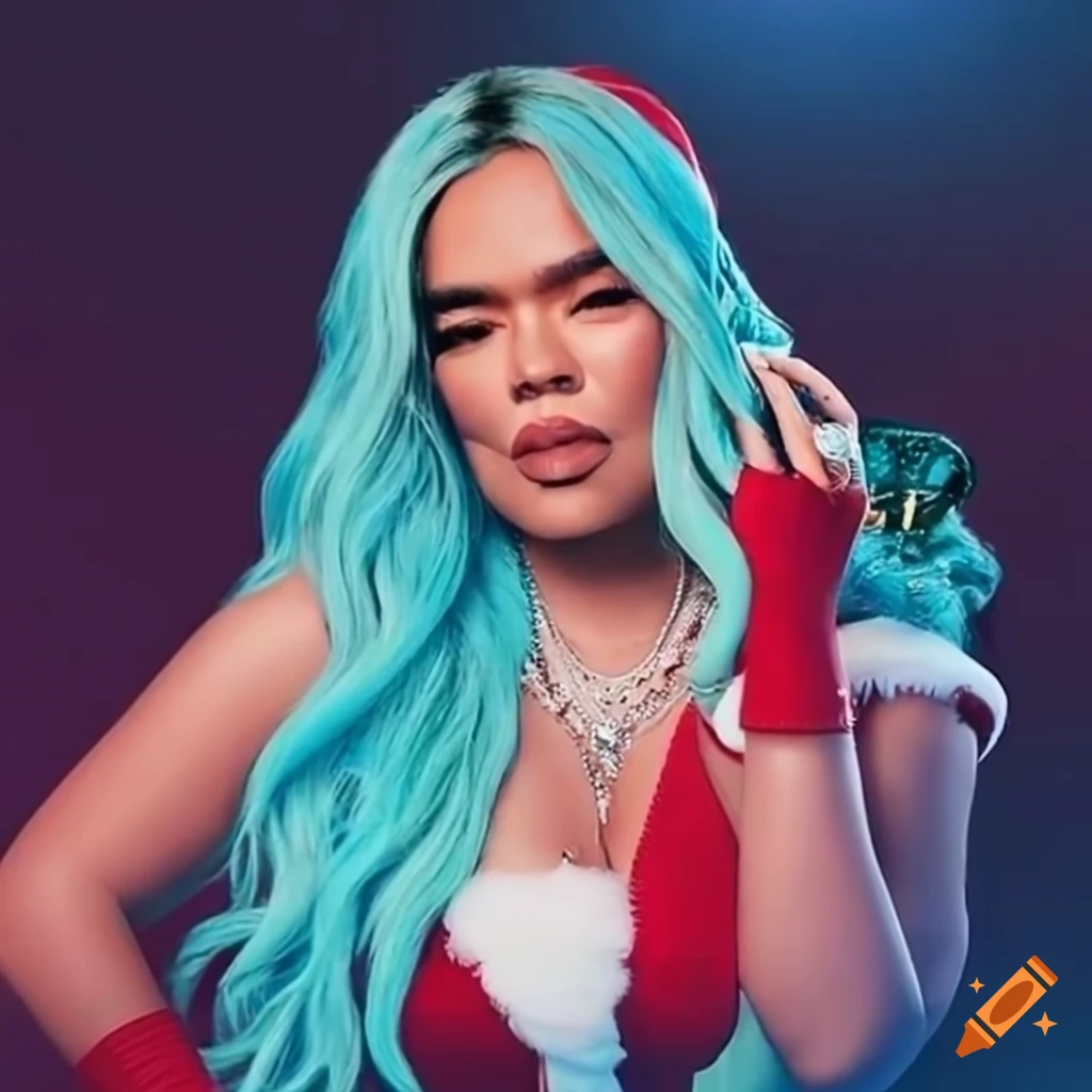 Karol g with santa claus on Craiyon