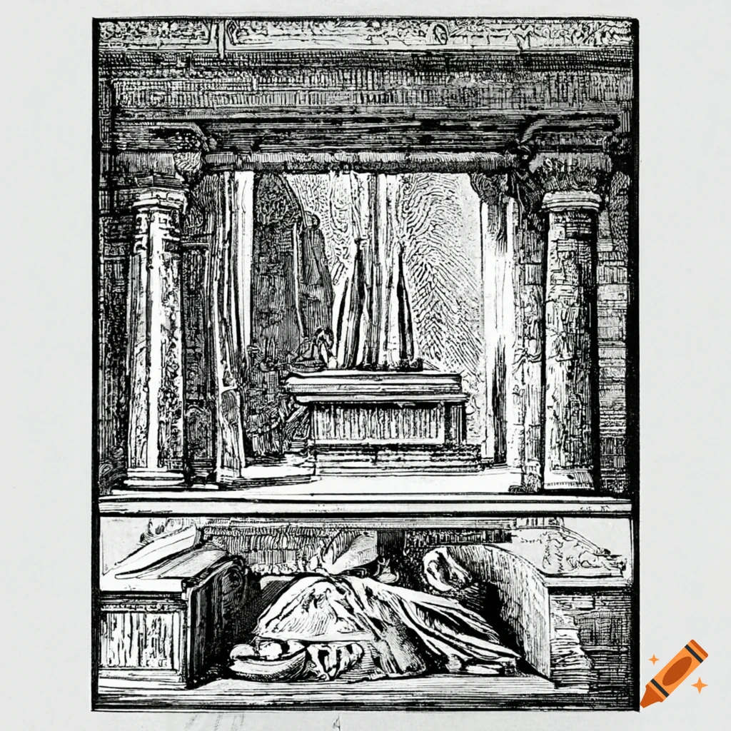 The oracle at delphi prophesizing at the temple of apollo on Craiyon