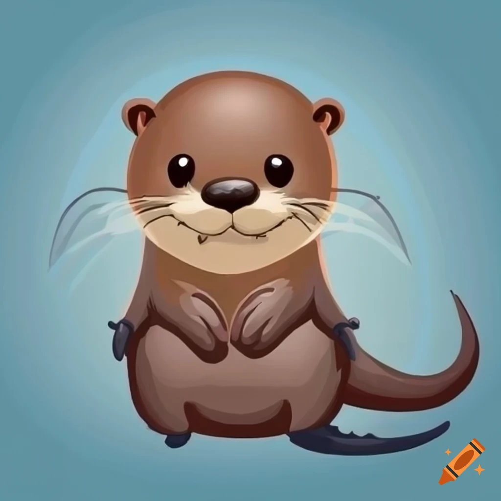 Otter cartoon illustration on Craiyon