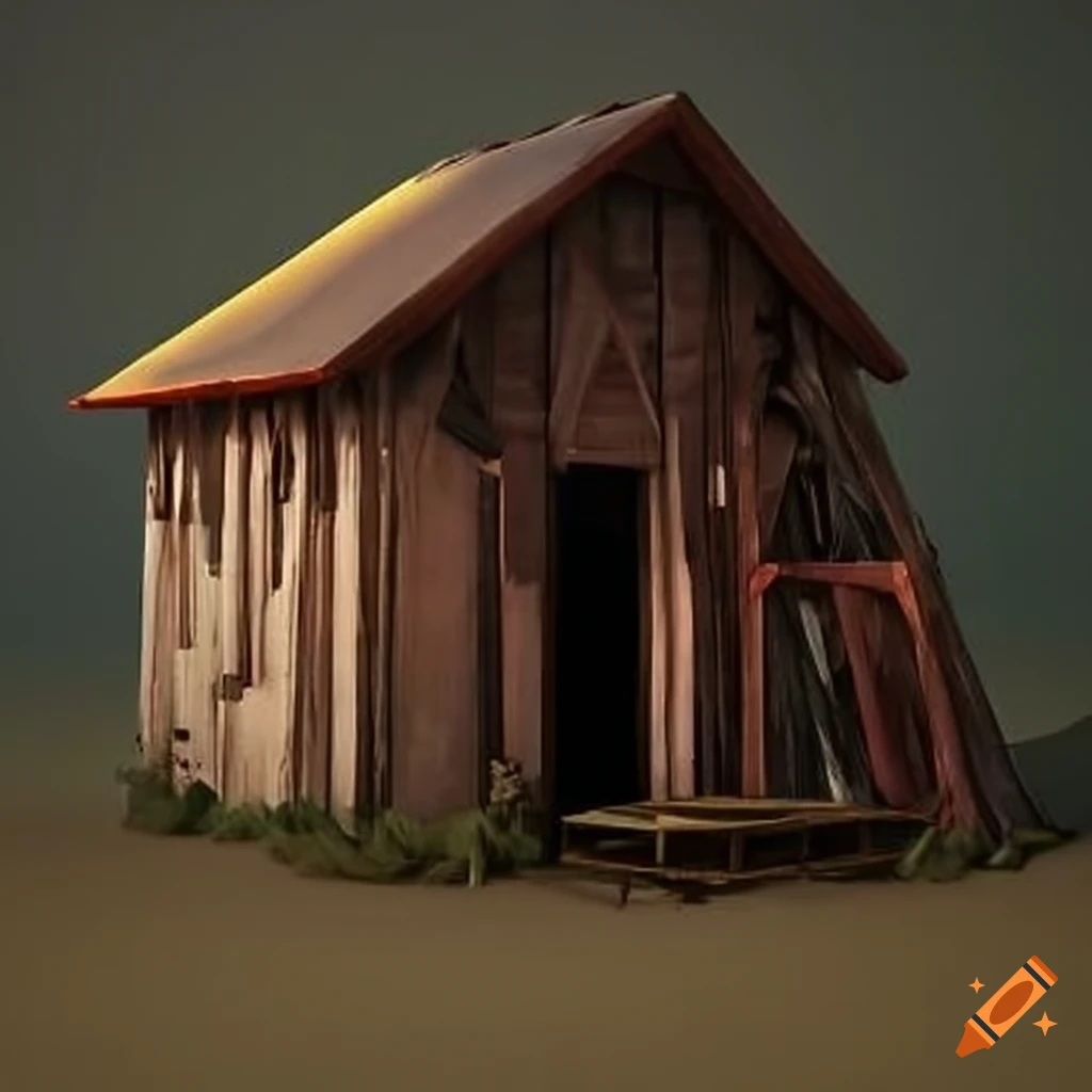 Ridged shack on Craiyon