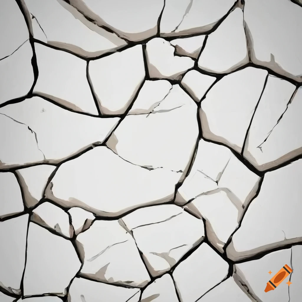 Texture of large uneven broken stones on white stone floor on Craiyon