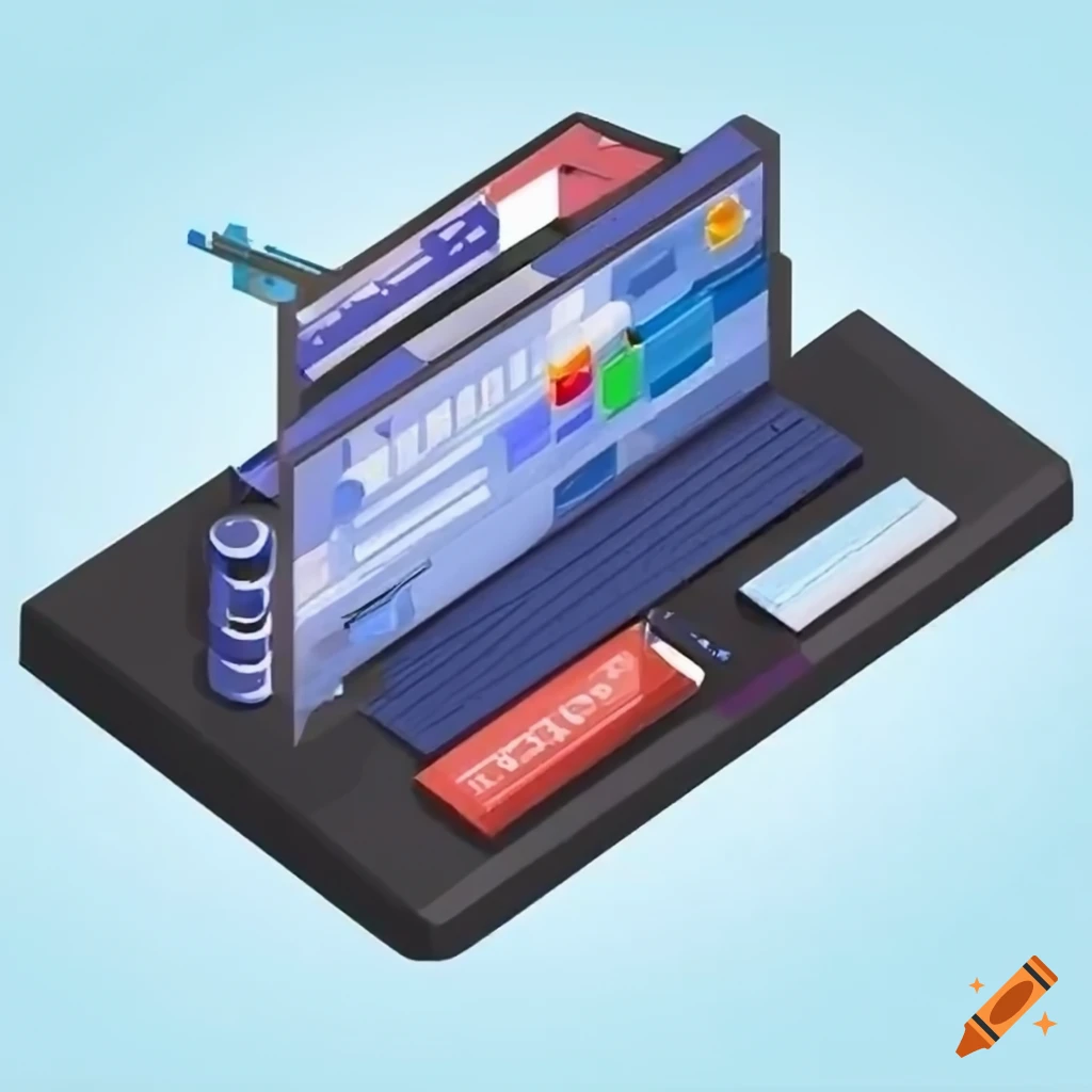 Isometric 3d web design on Craiyon