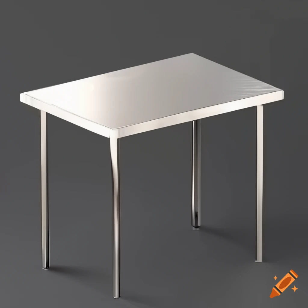 Stainless steel 3d table design on Craiyon