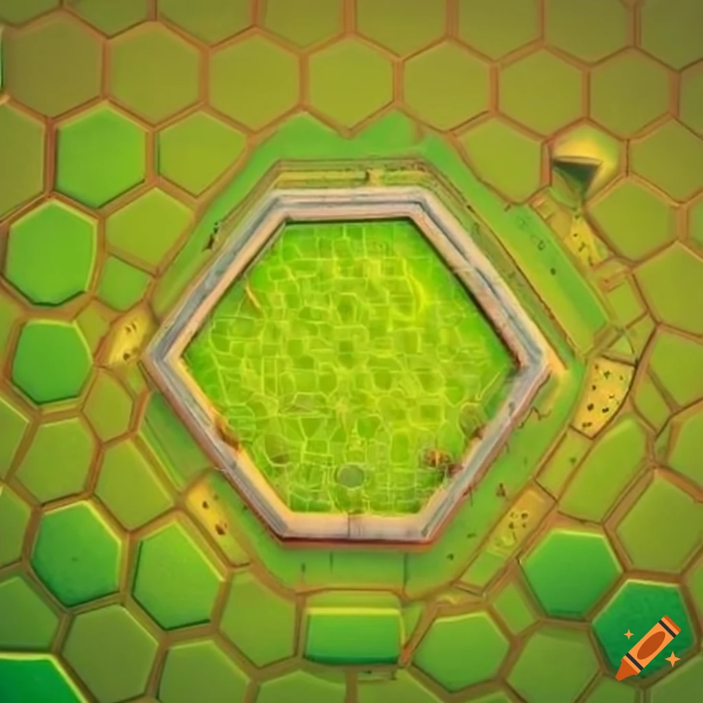 Hexagonal fields landscape on Craiyon