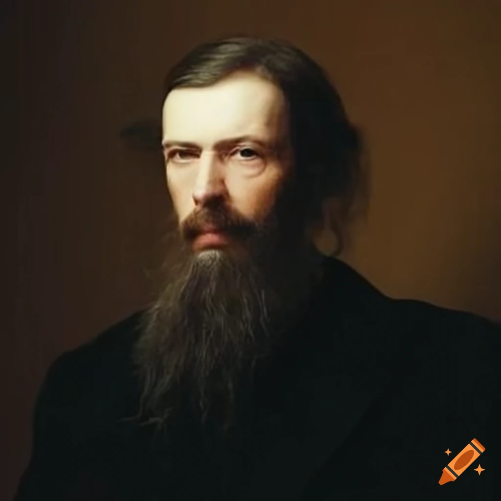 Russian text: dostoevsky on Craiyon