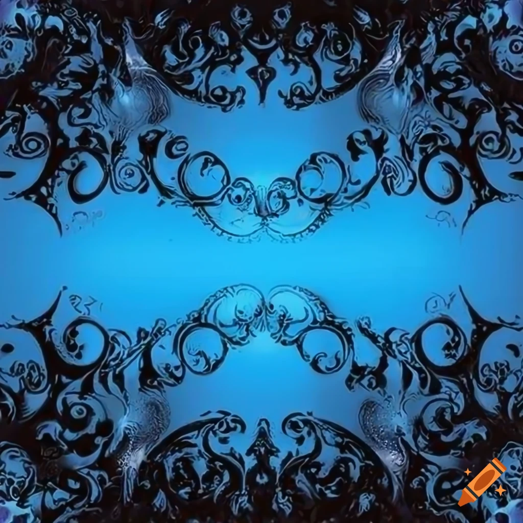 High definition filigree blue and black digital background on Craiyon