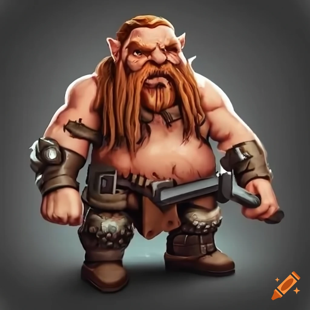 Dwarf lifting weights on Craiyon