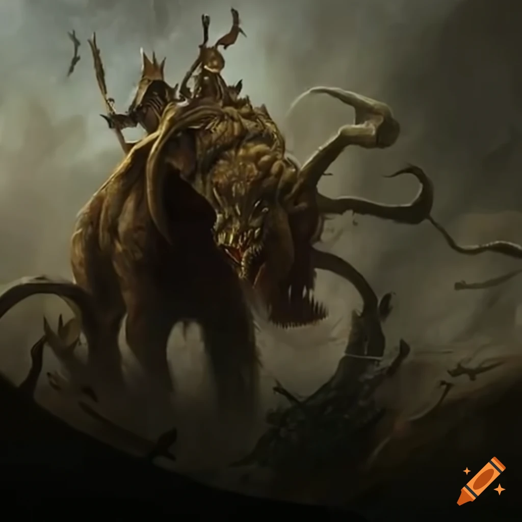 War oliphant monster in the battle of rohan on Craiyon