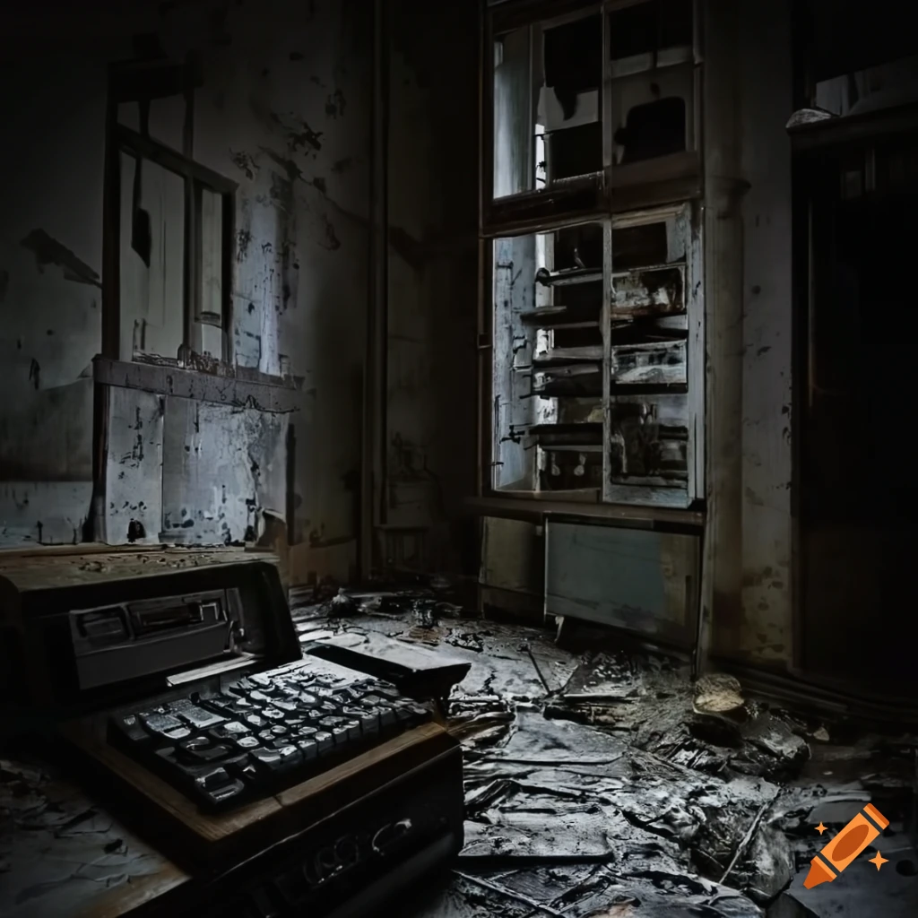 Abandoned old computer office on Craiyon