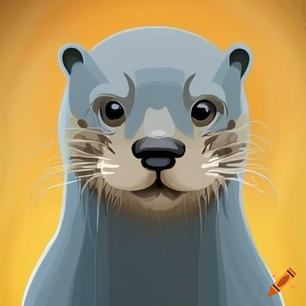 Otter cartoon illustration on Craiyon