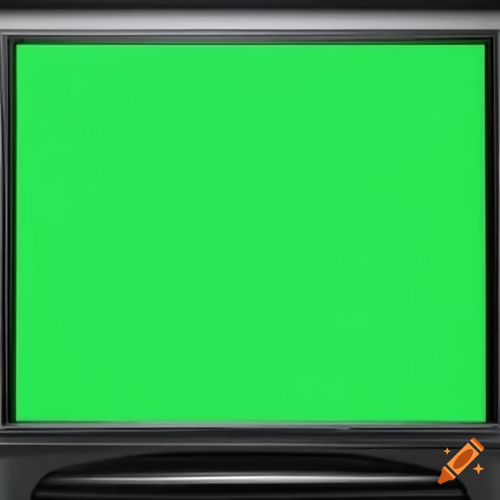 Blank green tv screen with black border on Craiyon