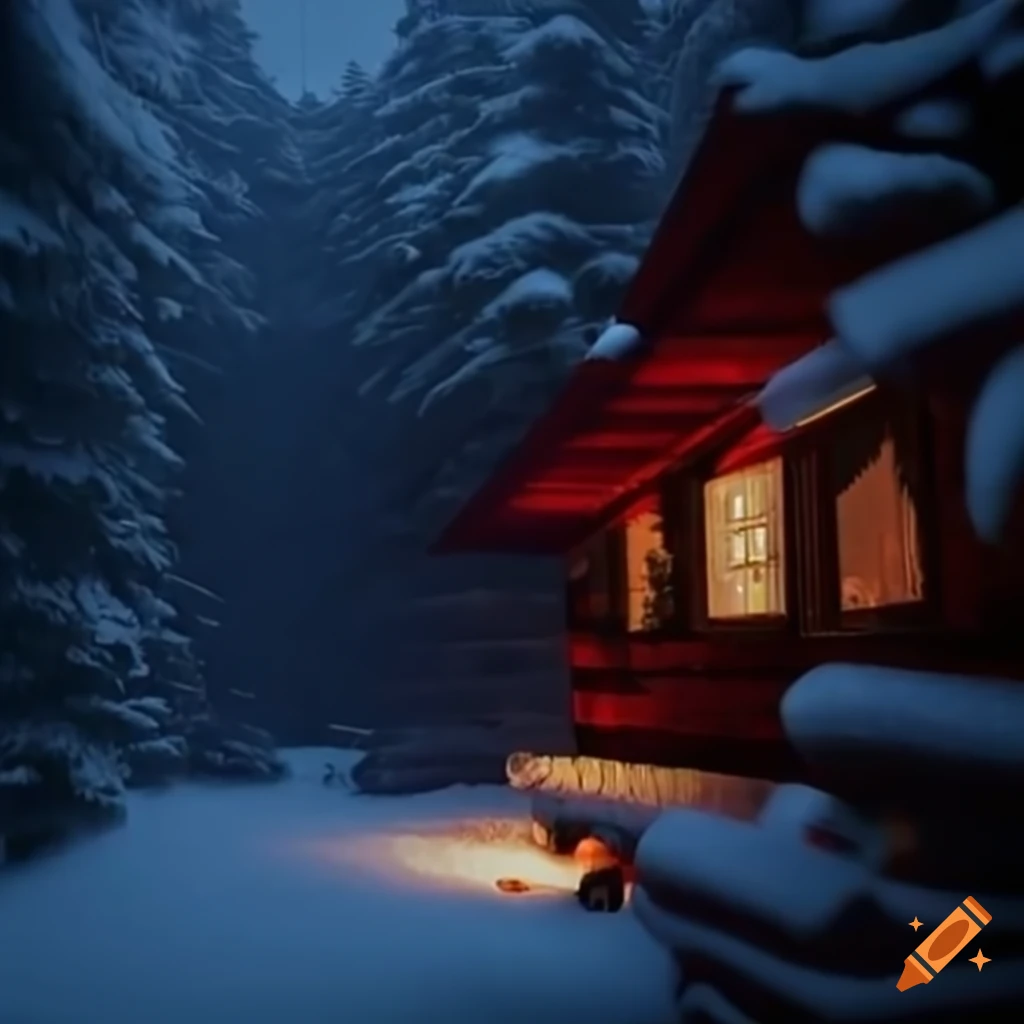 Interior of santa claus' remote forest cabin after his mysterious ...